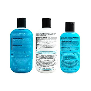 LATINUS BEAUTY CONTROL Collection, Impossible Keratin Anti-Frizz Shampoo (12 oz) + Conditioner (12 oz) + Styling Cream (8 oz) for Frizzy, Hard to Manage Hair
