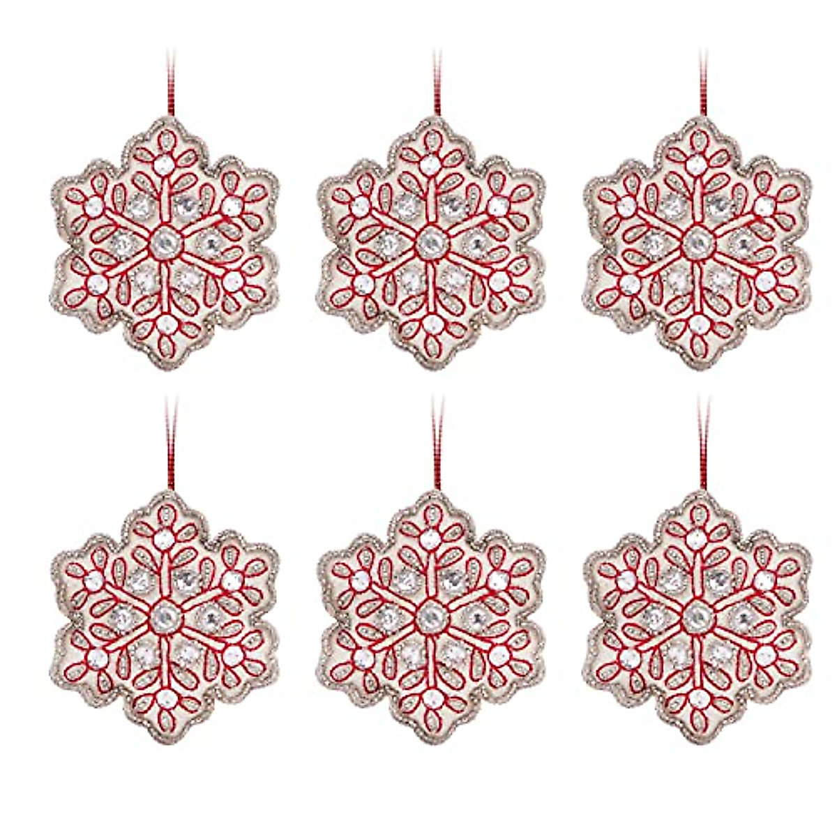 Hallmark Snowflakes Felt Christmas Ornaments, Set of 6, Multi Color, (0001HGO2911)