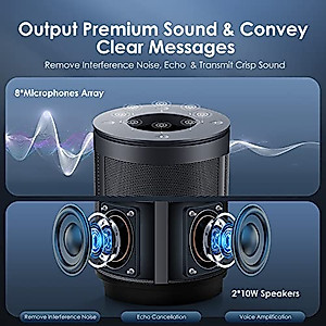 KanDao Meeting 360 Video Conference Room Camera, 8K Captured 1080P HD 360° Meeting Room Camera, 8*Mics & 20W Speaker Automatic Speaker Focus & Smart Zooming All-in-one Plug & Play Conference Webcam