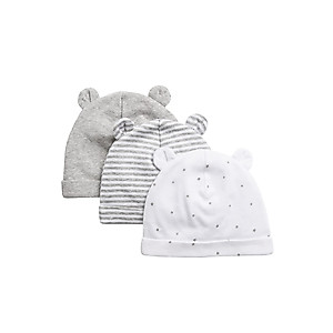 GAP unisex baby First Favourite Beanie Hats, Grey Heather/White, 3-6 Months US