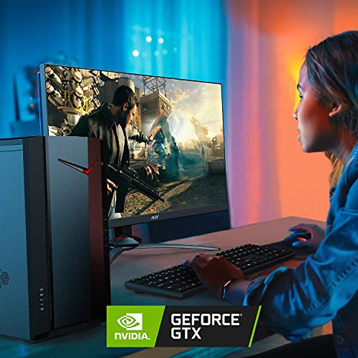 Acer Nitro 50 N50-620-UR11 Gaming Desktop | 11th Gen Intel Core i5-11400F 6-Core Processor | NVIDIA GeForce GTX 1650 | 8GB DDR4 | 512GB NVMe M.2 SSD | Intel Wi-Fi 6 AX201 | Keyboard and Mouse