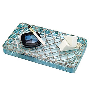 Avanti Linens - Decorative Tray, Resin Countertop Organizer, Beach Inspired Bathroom Accessories (Seaglass Collection)