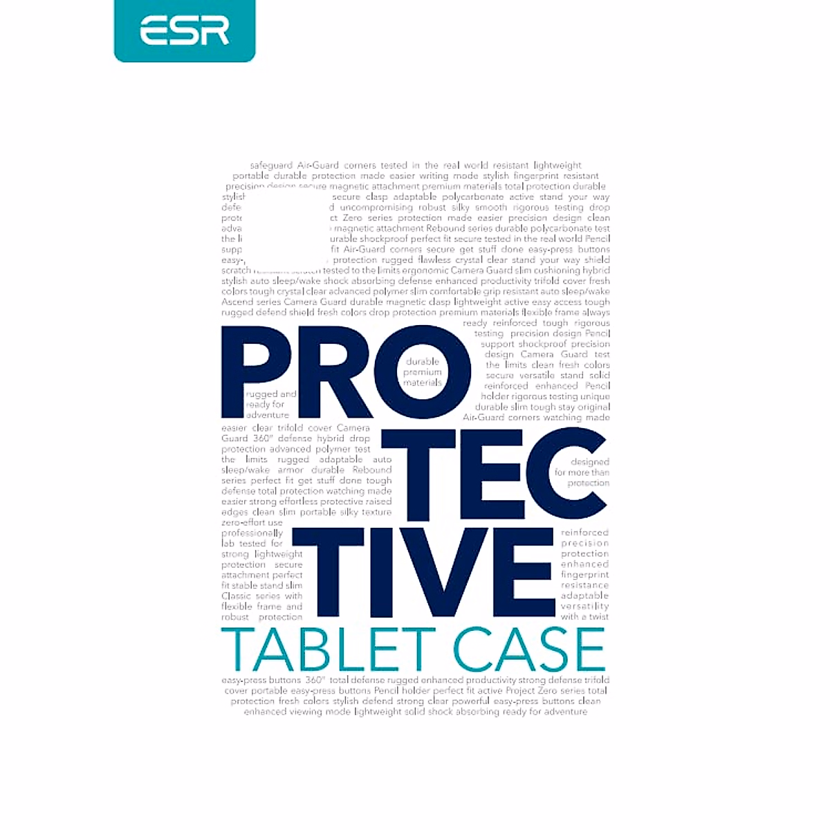 ESR for iPad Pro 12.9 Case, 12.9 inch iPad Pro case (2022/2021, 6th/5th Generation), Thin and Lightweight, Yellowing Resistant, Hard Back, Supports Pencil 2, Classic Series, Clear Black