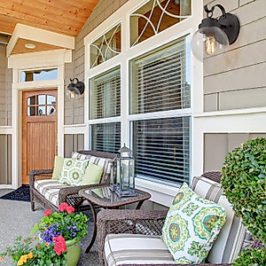 KSANA Outdoor Wall Lights Exterior, Rust-Proof Outside Lights for House Wall Mount with Bubble Glass, Spherical Outdoor Wall Sconce for Porch, Yards, Patio, Garden, Balcony, Hallway, Black Finish