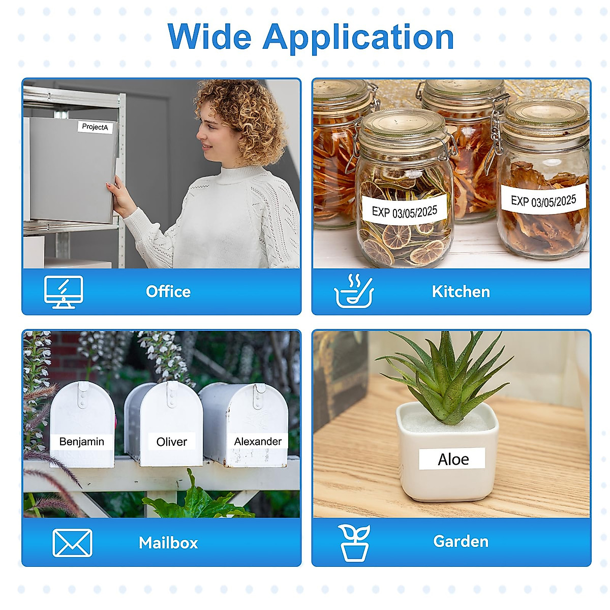 Labelife TZe-251 24mm Label Tape Replacement for Brother P Touch TZe TZ Label Tape 24mm 0.94 Laminated White TZe251 TZ-251 for Brother Ptouch PT-D600 PT-D610BT PT-P710BT Label Maker, 1 Inch, 4-Pack