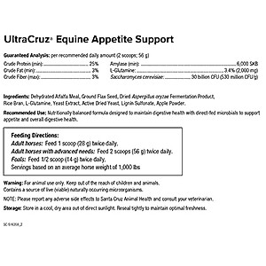 UltraCruz Equine Appetite Booster Supplement for Horses, 10 lb, Pellet (80 Day Supply)