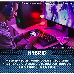 Progameplays Finger Sleeves for Gaming, Pubg Cod Mobile Phone, Breathable, Anti Sweat, Anti Dryness, Gaming Phone Compatible, Ultra Sensitive Finger Gloves (Hybrid, Black Edge)