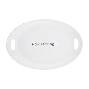 Mud Pie Melamine Serving Platter, White, 12" x 18"