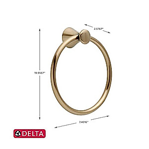 Delta Faucet 73846-CZ Lahara Wall Mounted Towel Ring in Champagne Bronze, Bath Accessories