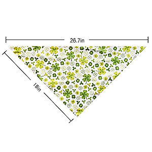 St Patrick Dog Bandana, Holiday Lucky Clover Cat Bib for Large Medium Small Puppies Pets