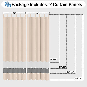 OutdoorLines Waterproof Outdoor Curtains for Patio - Windproof Tab Top Gazebo Curtain Panels - Privacy Sun Blocking Outside Curtain Set for Porch, Pergola and Cabana 54 x 84 inch, Beige, 2 Panels
