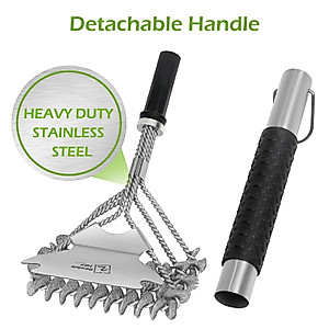 Double Two - Grill Brush with Scraper, Grill Brush for Outdoor Grill, No Bristle Grill Brush, Safe BBQ Grill Brush, Grill Cleaning Brush, BBQ Brush for Grill Cleaning, Barbecue Accessory