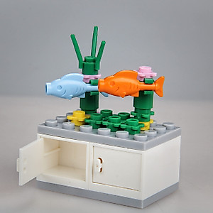 Fish Tank Building Kit, Junior Ideas Building Sets for Child, Toy Fish Tank Building Blocks Model, Creatvie MOC for Boys & Girls 6 7 8 9 10 11 12 Years Old (Small Fish Tanks)