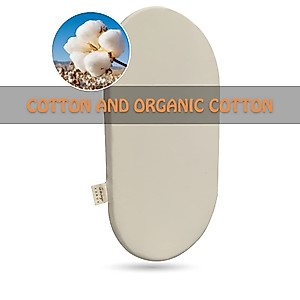 Co Storage Oval Foam Bassinet Mattress Pad with Removable Natural Organic Cotton Cover