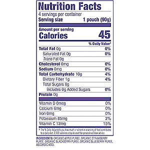 Plum Organics Mashups, Organic Kids Applesauce, Strawberry Blackberry & Blueberry, 3.17 Ounce Pouch, 4 Count