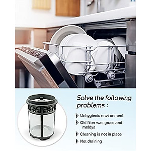 W10872845 Dishwasher Pump Filter Cup Assembly Fit for Whirlpool & Kenmore - Replaces 8579307 AP6030094 W10056425 W10056426