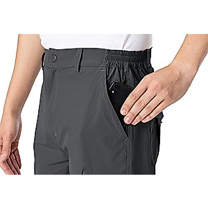 Rdruko Men's Quick Dry Hiking Cargo Shorts Lightweight Outdoor Fishing Travel Summer Shorts with 6 Zipper Pockets(Dark Grey, US 36)