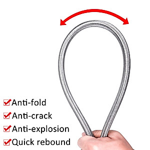 Vataler Faucet Line Connector Braided 304 Stainless Steel Supply Hose 1/2" I.P. Female Thread to 1/2" I.P. Female Straight Thread Faucet Hose Replacement (One Pair)