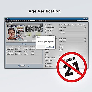 Plustek Duplex Driver Licnese & ID Card Scanner - The Integrated Software Automatically Extracts ID Data and Populates into Data Fields, in Addition to Age Verification. Support Windows only