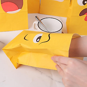 VGOODALL 54PCS Gift Bags with Stickers, Party Favor Bags Paper Candy Bags Colorful Goodie Bags for Giveaways Wrapping Gifts