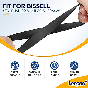 KEEPOW Replacement Belt Set Compatible with Bissell ProHeat 2X Revolution Pet Pro Carpet Cleaner 1986, 1964, 2007, 2007P Series, Part# 1606428 & 1611129 & 1611130