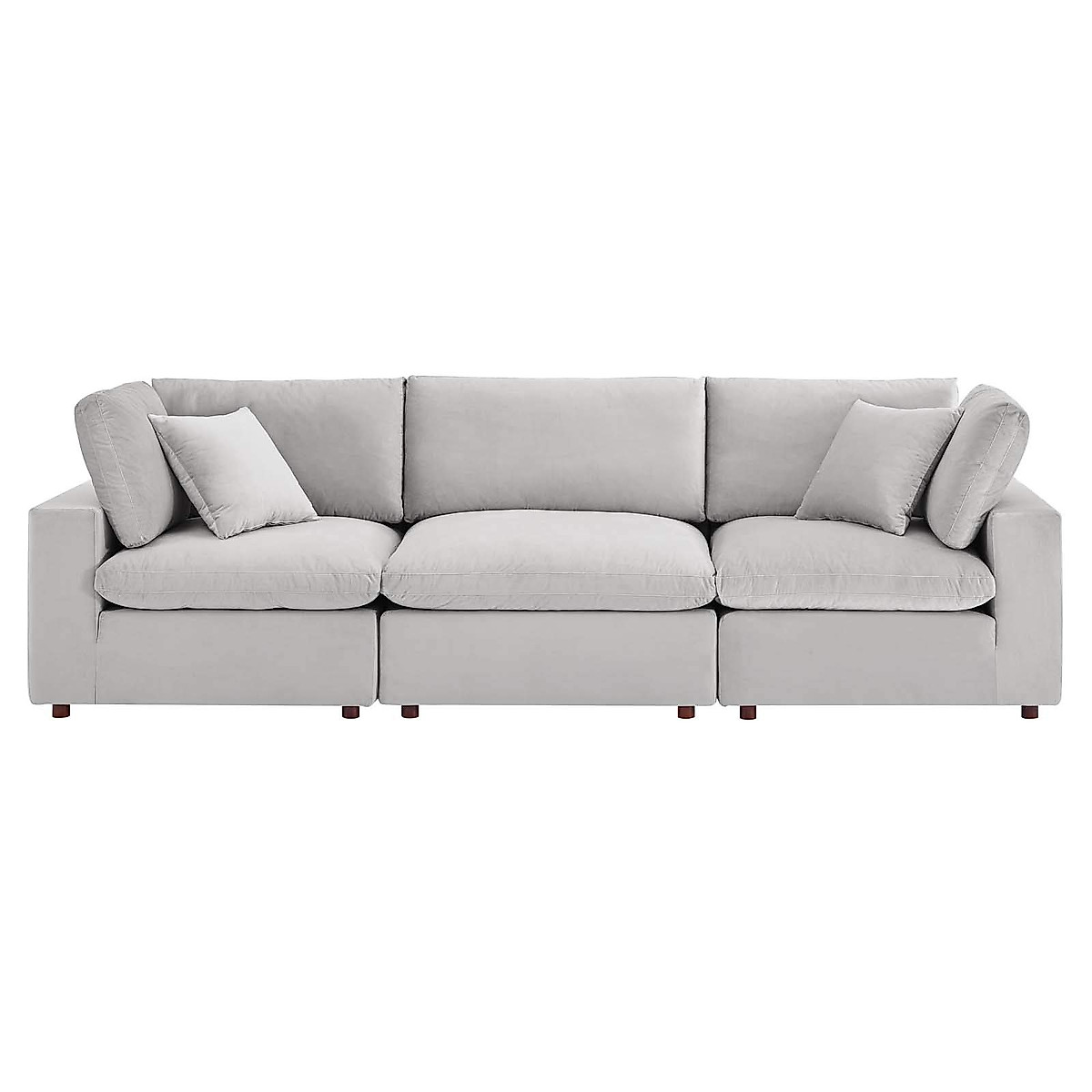 Modway Commix Down-Filled Overstuffed Performance Velvet 3-Seater Sofa