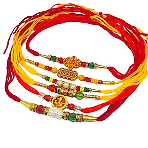 Rakhi set rakhi for brother rakhee set rakhi for bhaiya Pack of 6 Rakhi for Brother with Multi-Design Rakhee for Bhai Bhaiya Indian Rakhi Raksha Bandhan Festival Traditional Rakhi Gift for Brothers As