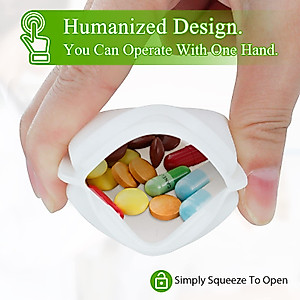 7 Pieces Pill Organizer Reusable Pocket Pill Case Portable Open Pill Pouch Silicone Small Pill Box Pill Container Pill Holder Pill Bags Organizing Medication, Vitamins, and Tablets for Travel (White)