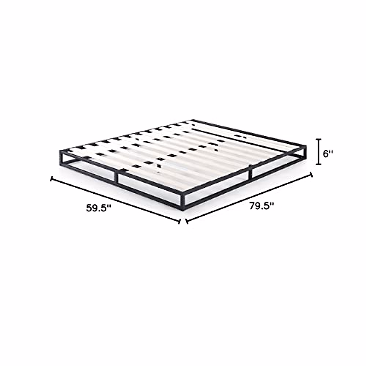 ZINUS Joseph Metal Platforma Bed Frame / Mattress Foundation / Wood Slat Support / No Box Spring Needed / Sturdy Steel Structure, Queen