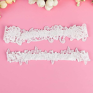 Plus Size Garters for Bride Lace Wedding Bridal Garter Belt Stretchy White Wedding Garter