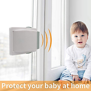Child Proof Window Sliding Door Lock 2 Grey Packs (Suit for Working Space Over 0.42in and Under 1.18in) Security Your Baby Safe and Protect Kid outof Dangerous at Home (2, Grey)
