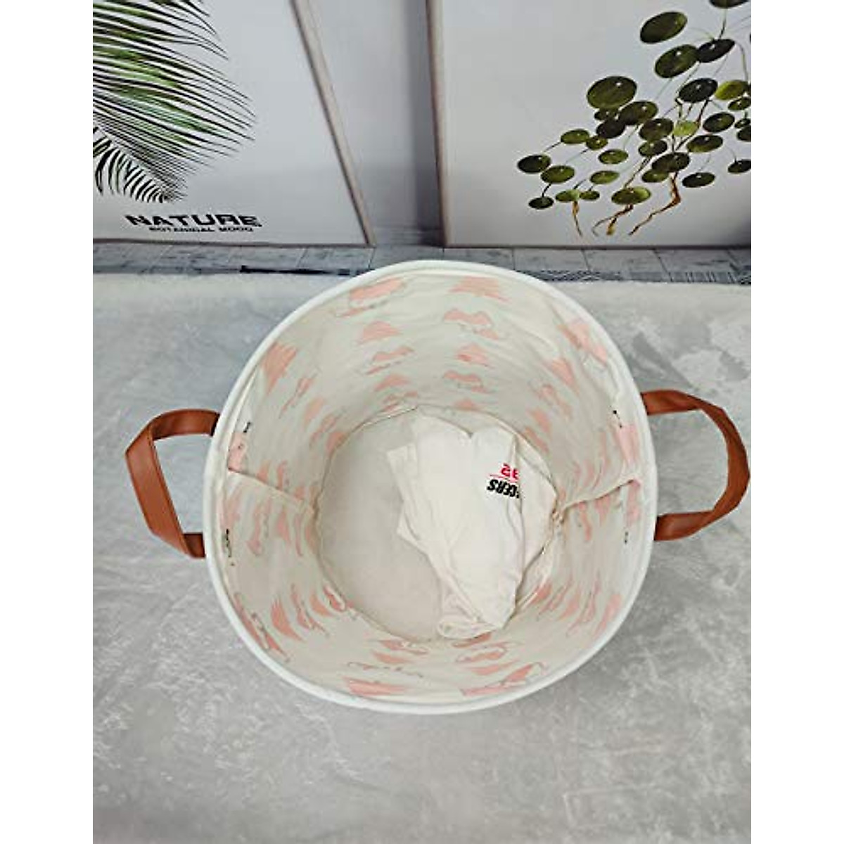 ASKETAM Canvas Fabric Collapsible Kids Baby Laundry Basket Children Nursery Bedroom Dirty Clothes Hamper Storage Bin Toy Organizer (Fox little pine)