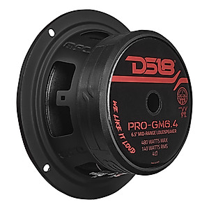 DS18 PRO-GM6.4PK Mid and High Complete Package - Includes 2X Midrange Loudspeaker 6" and 2X Aluminum Super Bullet Tweeter 1" Built in Crossover - Door Speakers for Car or Truck Stereo Sound System