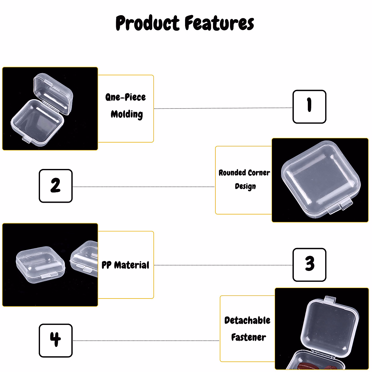 BAMXSXBO 40pcs Mini Plastic Jewelry Box Storage,Mini Earring Box Organizer,Tiny Plastic Container for Earrings Chains