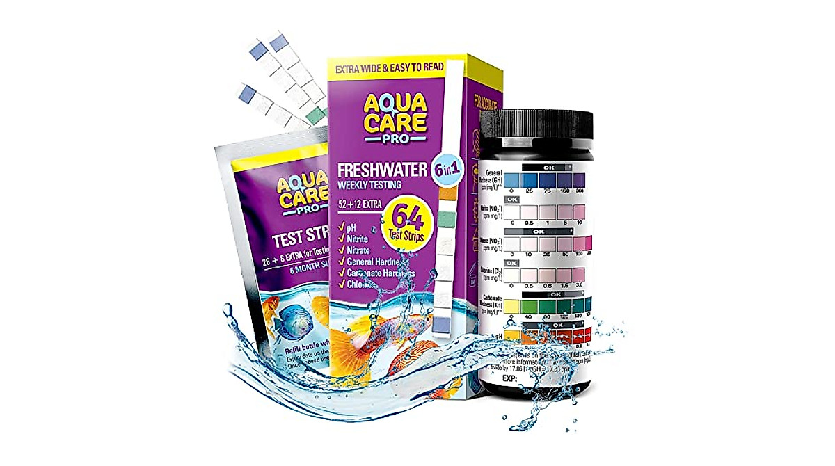 Freshwater Aquarium Test Strips 6 in 1 - Easy Water Quality Monitoring