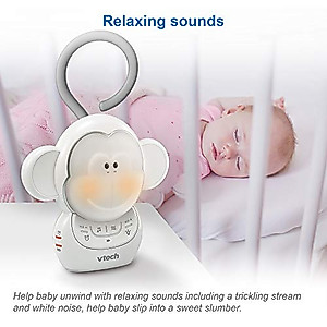 VTech BC8211 Myla The Monkey Baby Sleep Soother with a White Noise Sound Machine Featuring 5 Soft Ambient Sounds, 5 Calming Melodies & Soft-Glow Night Light, 1 Count (Pack of 1)