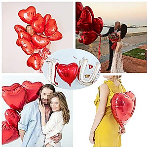 Ximkee 18 Inch Red Heart Foil Helium Balloons(10 PK) Valentines Day Wedding Engagement Decorations