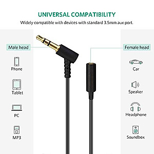 Headphones Extension Cable Cord Line 3.5mm Audio Splitter Wire,3.5mm Male to Female Replacement Stereo Audio Cable Aux Extension Cords Compatible with Bose QuietComfort QC45 QC35II QC35 QC25 QC15- 4FT
