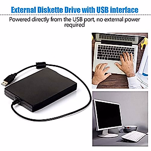Tatoonly Superjiuex 3.5 inch 1.44MB FDD Black USB Portable External Interface Floppy Disk FDD External USB Floppy Drive for Laptop