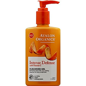 Avalon Organics Cleansing Gel, Intense Defense with Vitamin C, 8.5 Oz