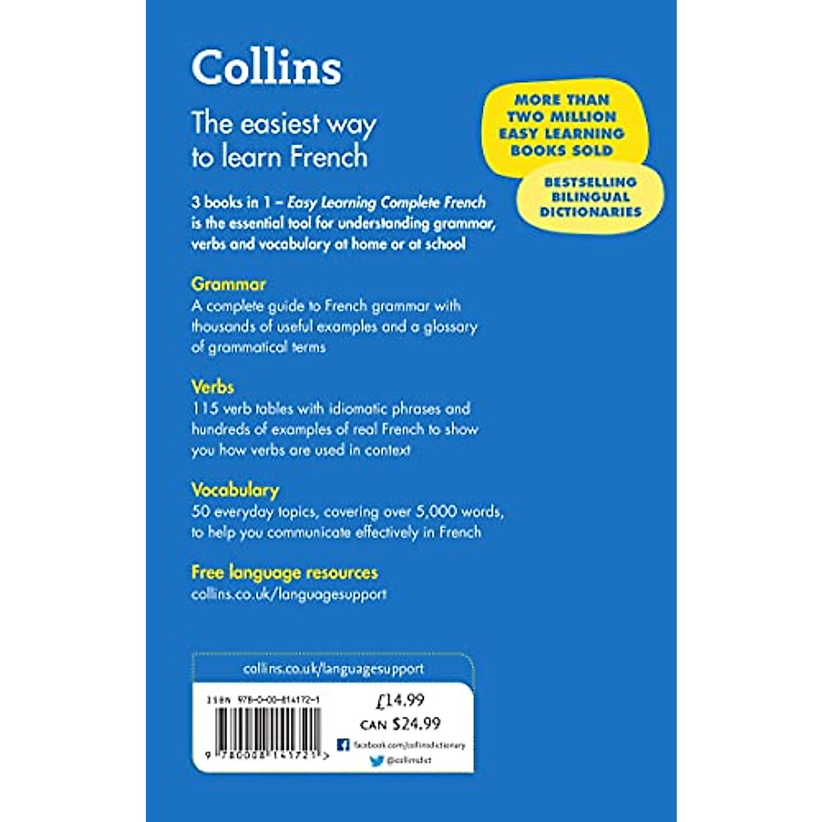Easy Learning French Complete Grammar, Verbs And Vocabulary (3 Books In 1): Trusted Support For Learning (Collins Easy Learning)