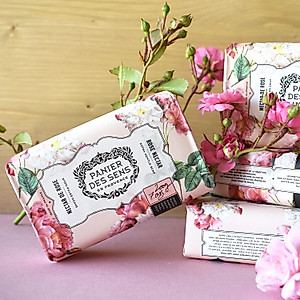 Panier des Sens Rose Shea butter natural bar soap, bath & body soap bars - Made in France 95% natural - 2 bars, 7oz/200g each