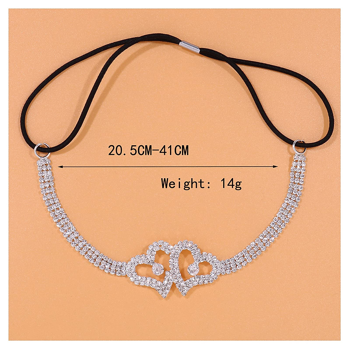 Rhinestone Double Heart Leg Chain Elasticity Rhinestone Thigh Leg Chain Crystal Thigh Chain Rhinestone Body Chain Thigh Chain Jewelry for Women(Heart)