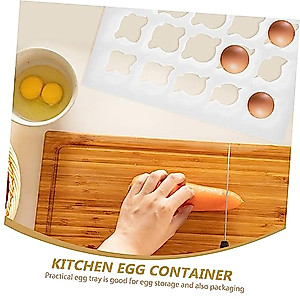 Uonlytech Refrigerator Containers Egg Cartons Fridge Containers Desk Tray Containers for Fridge Kitchen Egg Container Portable Egg Tray Egg Holder White Egg Rack Pearl Cotton Egg Shape
