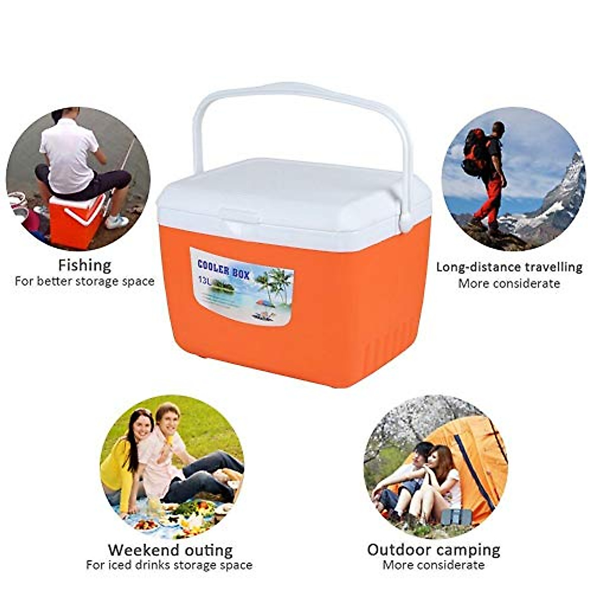 HESNDxbx Mini Fridge 13L Car Insulation Preservation Box Car Cooler Box Ice Organizer Medicine Preservation Home Barbecue Fishing Multifunctional