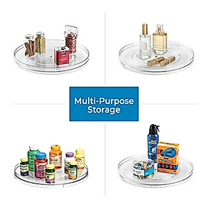 iDesign Recycled Plastic Lazy Susan Turntable Organizer Pantry, Bathroom, General Storage and More, The Linus Collection, 14" Inch, Clear