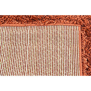 Unique Loom Solid Shag Collection Area Rug (4' 1" x 6' 1", Terracotta)