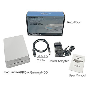 Avoluxion HDDGear Pro (White) 6TB 7200RPM USB 3.0 External Gaming Hard Drive (for PS5, Pre-formatted) - 2 Year Warranty (Renewed)