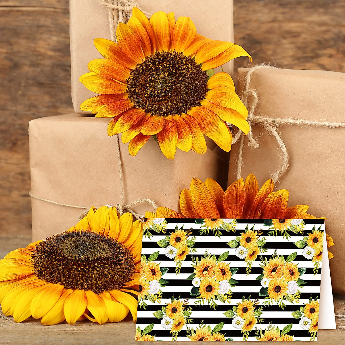 Whaline 36 Pack Sunflower Greeting Cards Bulk Spring Summer Flower Note Cards with Envelopes Matching Seal Stickers Floral Blank Cards for Wedding Bridal Baby Shower Birthday Party