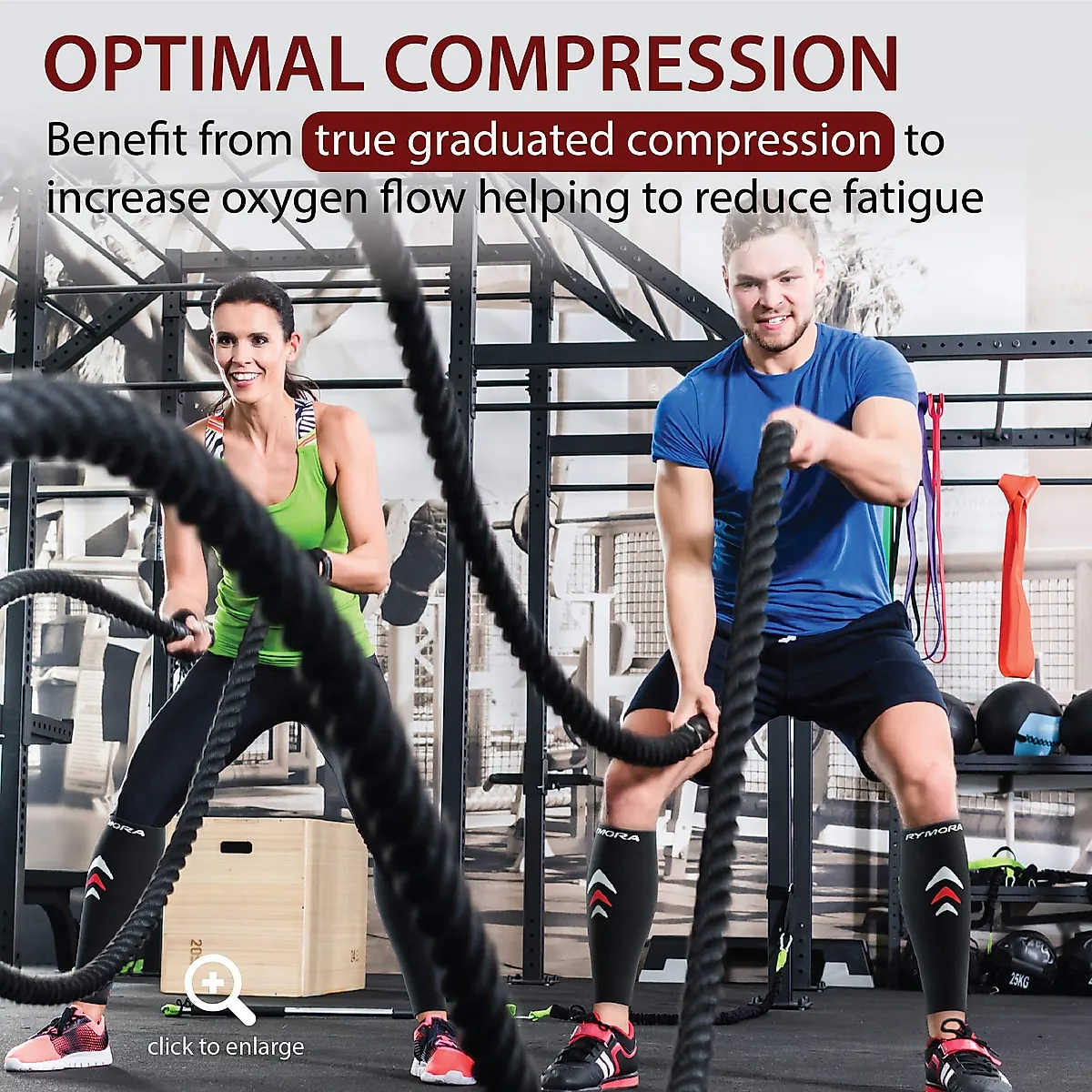 Rymora Calf Compression Sleeves Men Women Shin Splints Running (Pair) (Black) (M)